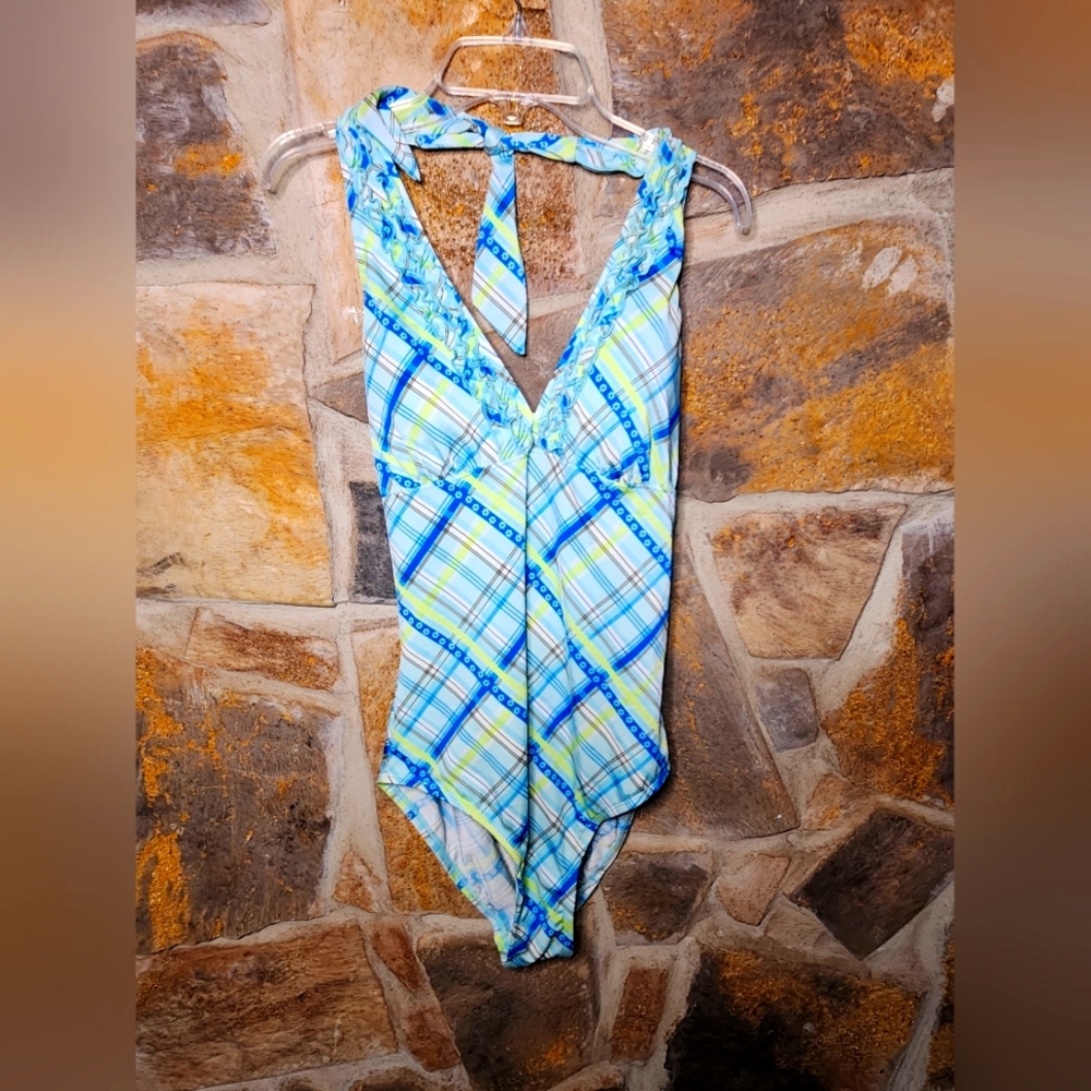 Valerie Of Malibu Blue One Piece Bathing Suit - Gem